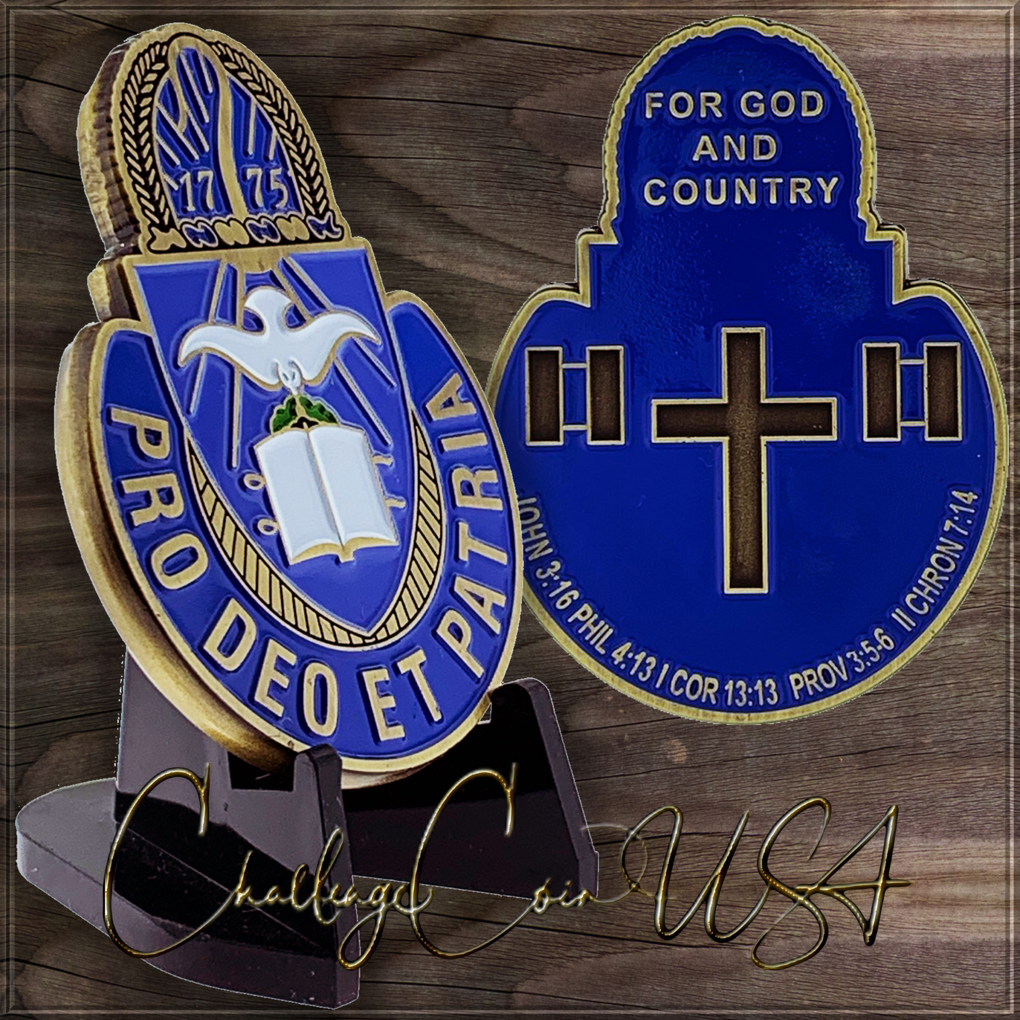 ChallengeCoinUSA Chaplain Corps Challenge Coin is a 2 inch antique gold ...