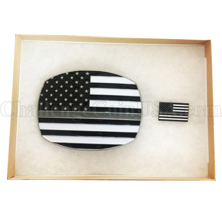 ChallengeCoinUSA Flag - Thin Gray Line Flag Patch. For your patch ...