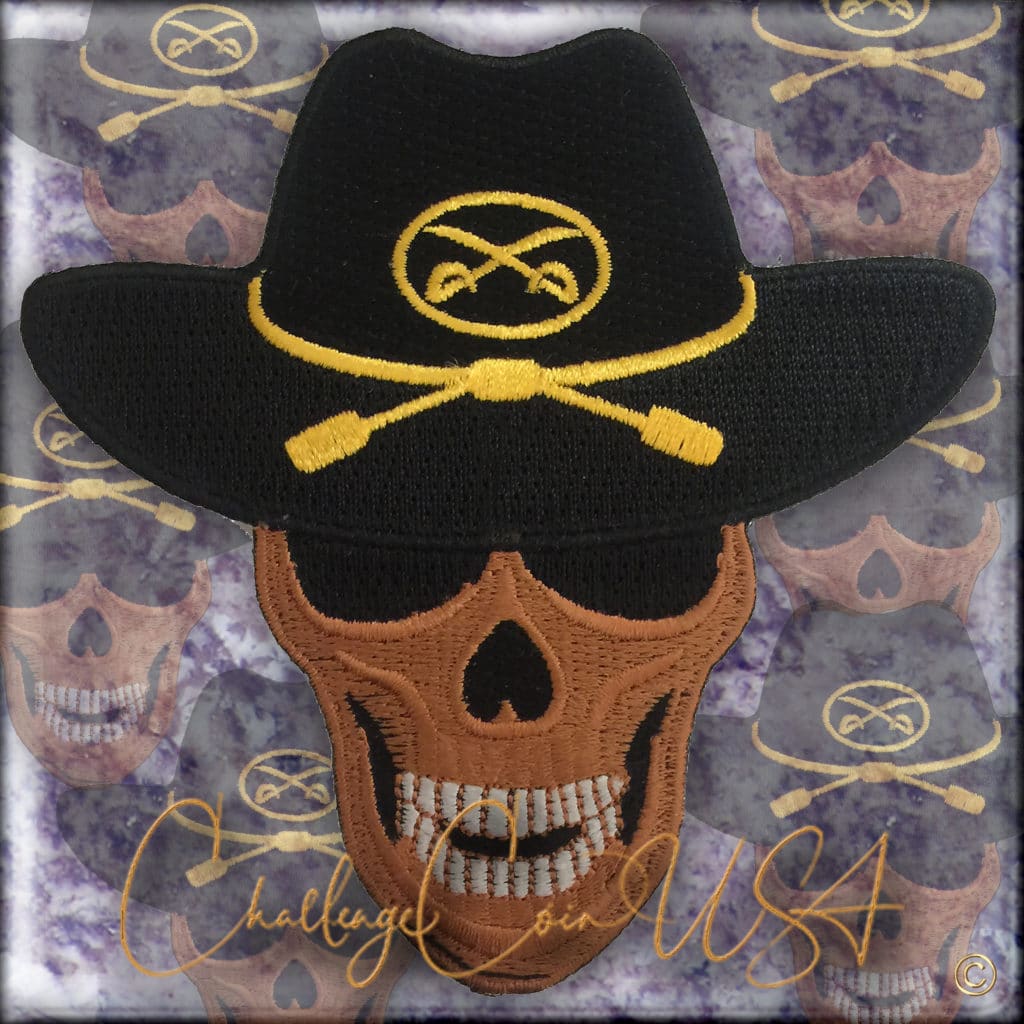 ChallengeCoinUSA Cavalry skull 4 x 4 patch.