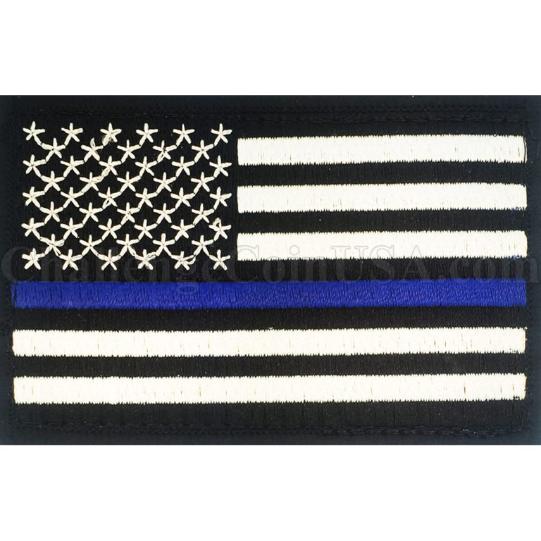 ChallengeCoinUSA Thin Blue Line Flag Patch. For your patch project call ...