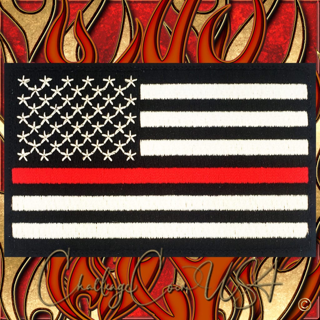 ChallengeCoinUSA Thin Red Line Flag Patch For your patch project call 928.202.0992