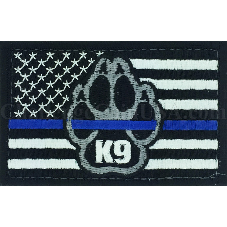 ChallengeCoinUSA Thin Blue Line K9 Flag Patch.