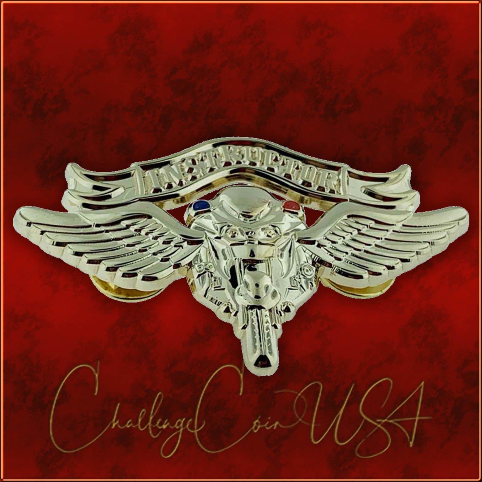 ChallengeCoinUSA Uniform Wing Motor Instructor BMW Gold Pin 2.25 x 1.2 ...