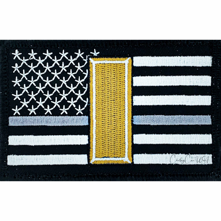 ChallengeCoinUSA Thin Gray Line LT Patch Gold . For your patch projects ...